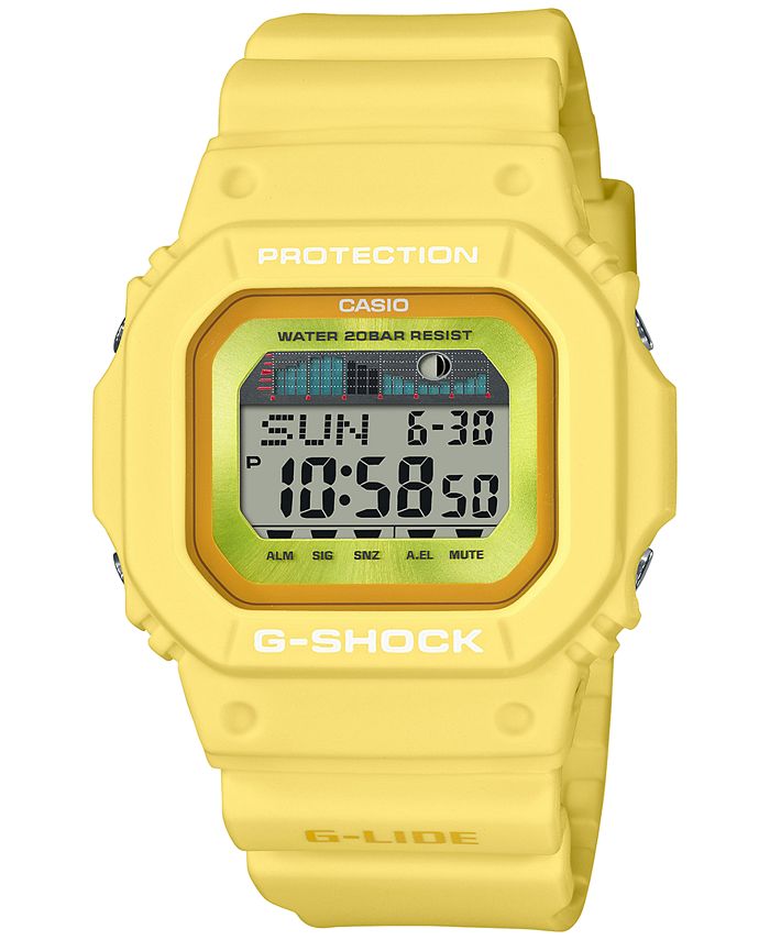 G-Shock Men's Digital Yellow Resin Strap Watch 43mm - Macy's