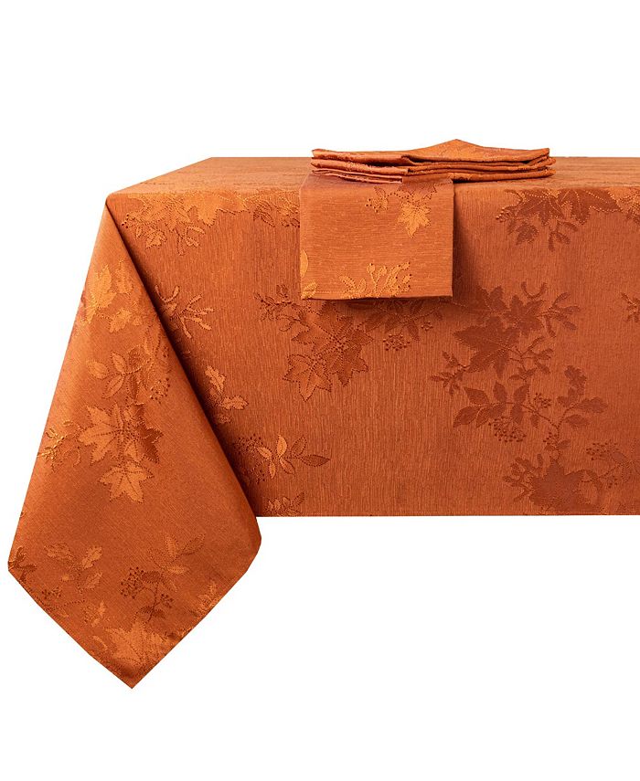 Benson Mills Countryside Leaves Raised Jacquard Tablecloth Rust, 60" x ...