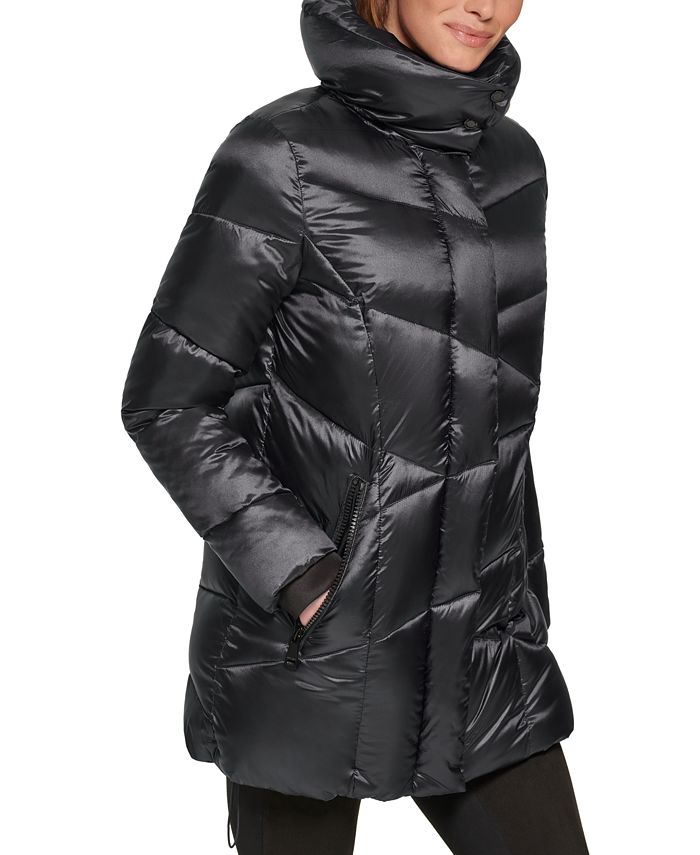 Calvin Klein Women's Chevron Puffer Coat - Macy's