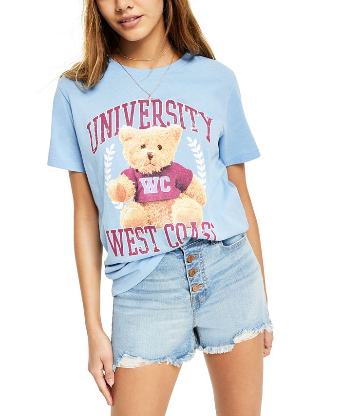 Grayson Threads Black Juniors' Cotton University Teddy Bear T-Shirt ...