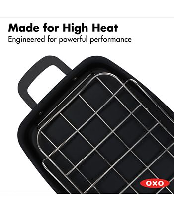 OXO Obsidian Carbon Steel Roaster Pan & Rack - Macy's