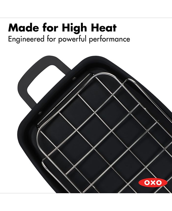 OXO Obsidian Carbon Steel Roaster Pan & Rack - Macy's