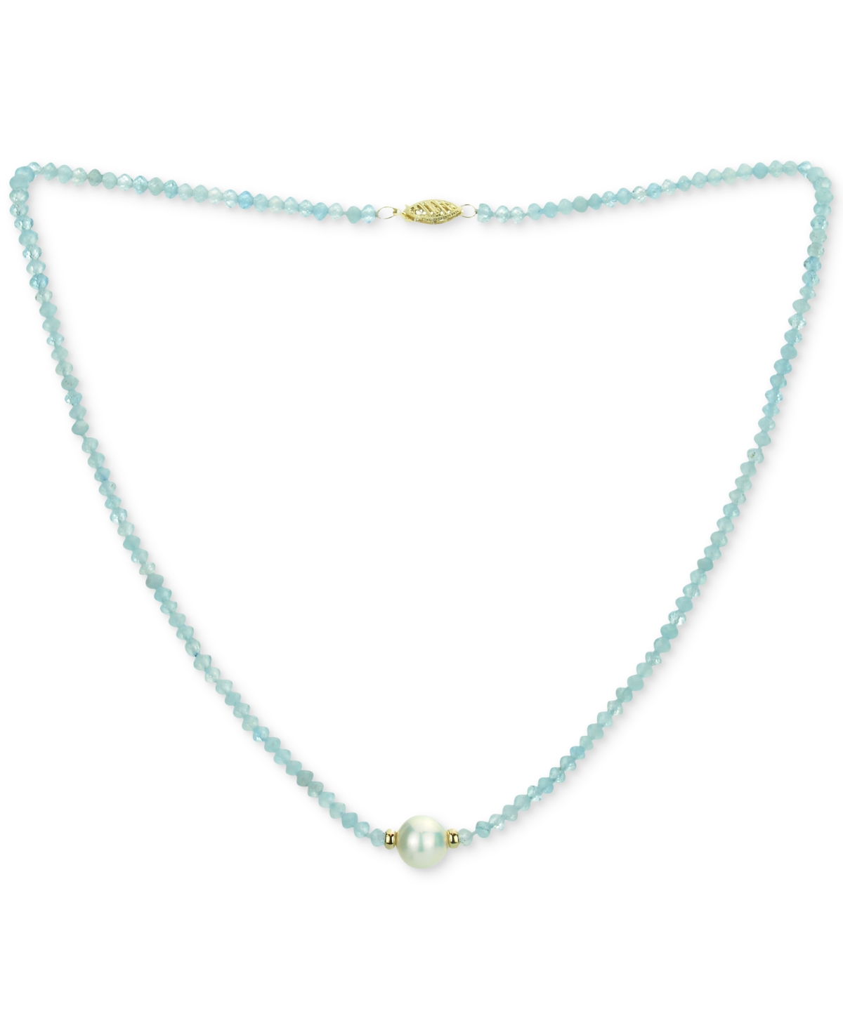 Click here for Gemstone and Cultured Pearl (9-10 mm) Strand Neckl... prices