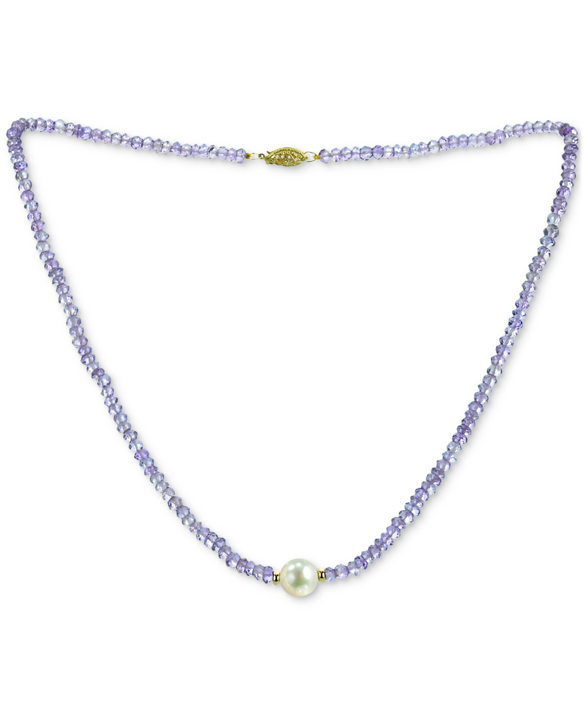 Click here for Gemstone and Cultured Pearl (9-10 mm) Strand Neckl... prices
