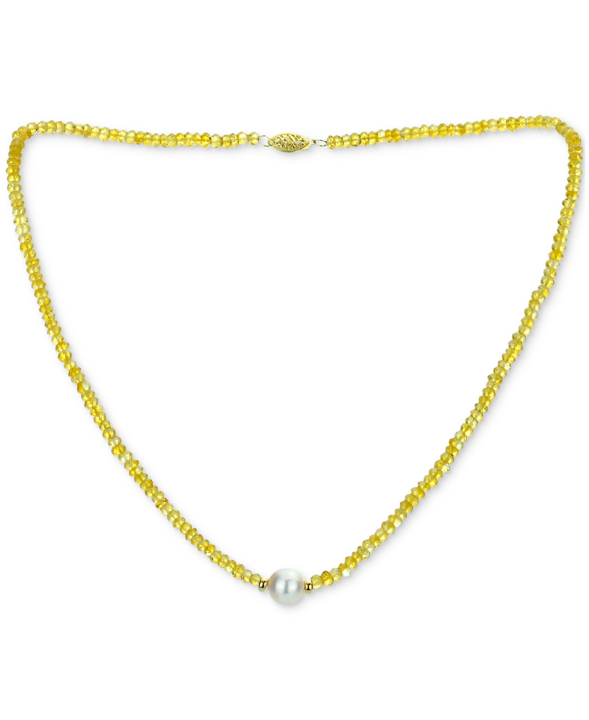 Click here for Gemstone and Cultured Pearl (9-10 mm) Strand Neckl... prices