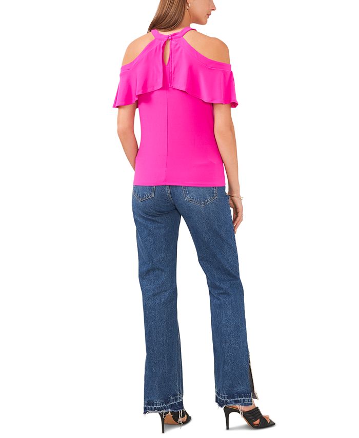 Sam & Jess Ruffled Cold-Shoulder Top & Reviews - Tops - Women - Macy's
