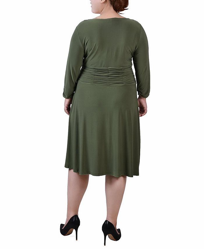 Ny Collection Plus Size Ruched A Line Dress Macys