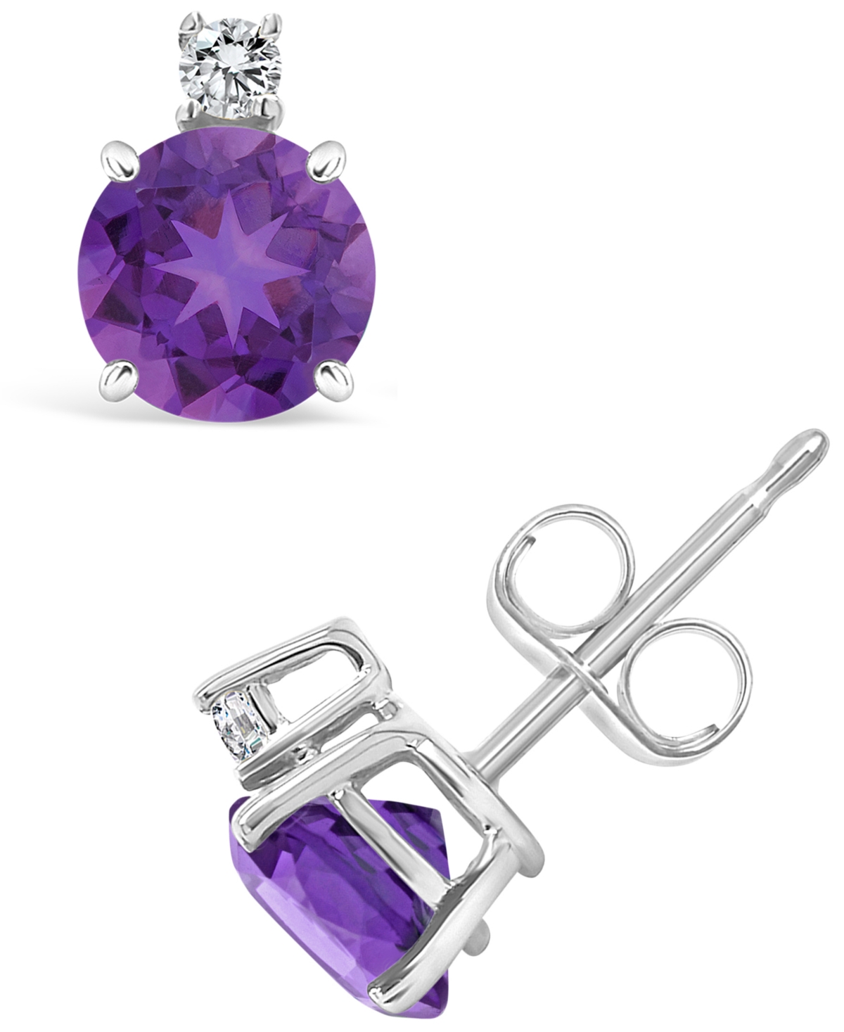 Click here for Amethyst (1 ct. t.w.) and Diamond Accent Stud Earr... prices
