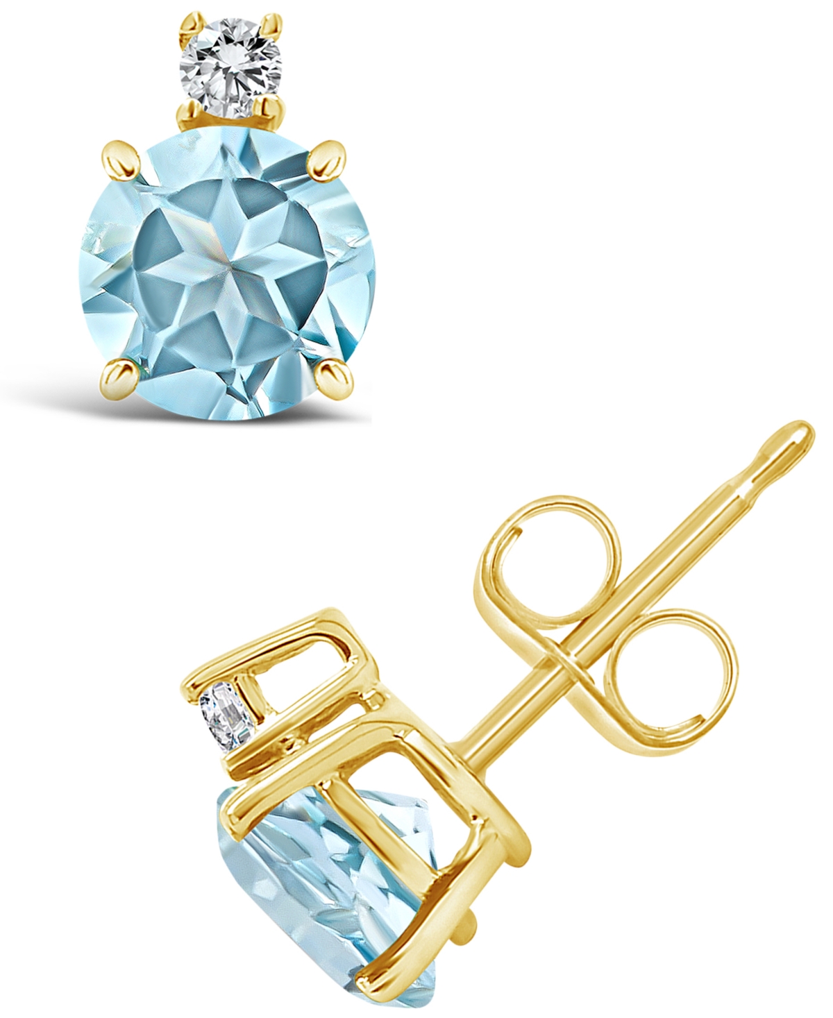 Click here for Aquamarine (7/8 ct. t.w.) and Diamond Accent Stud... prices