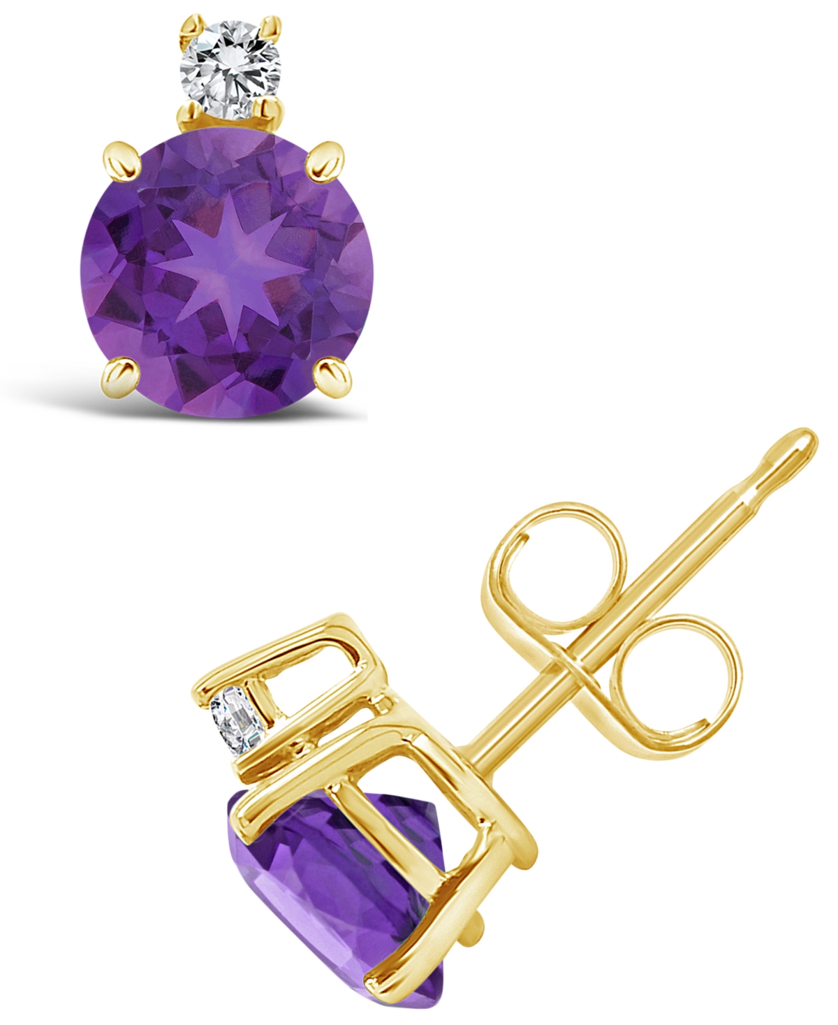 Click here for Amethyst (1 ct. t.w.) and Diamond Accent Stud Earr... prices