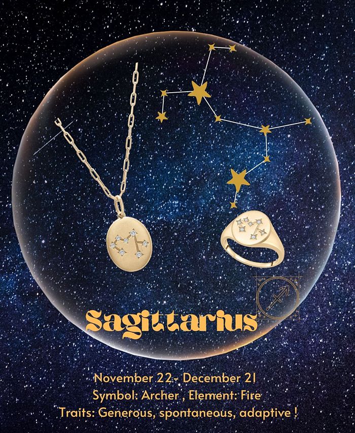 Wrapped Diamond Sagittarius Constellation Ring (1/20 ct. t.w.) in 10k Gold, Created for Macy's ...