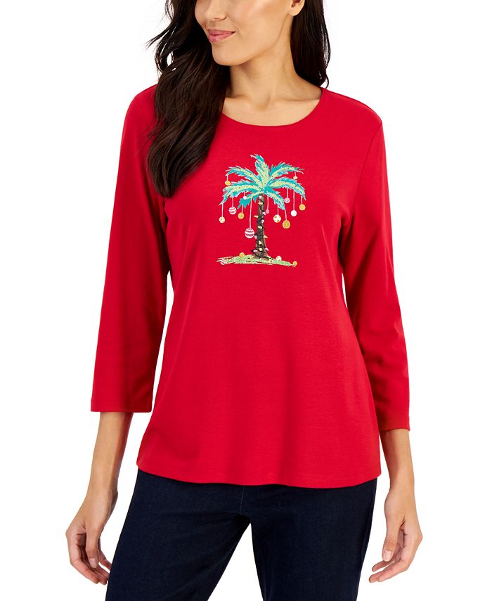 Karen Scott Women's Graphic Top, Created for Macy's - Macy's