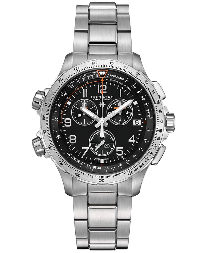 Hamilton Men's Swiss Chronograph X-Wind Stainless Steel Bracelet Watch ...