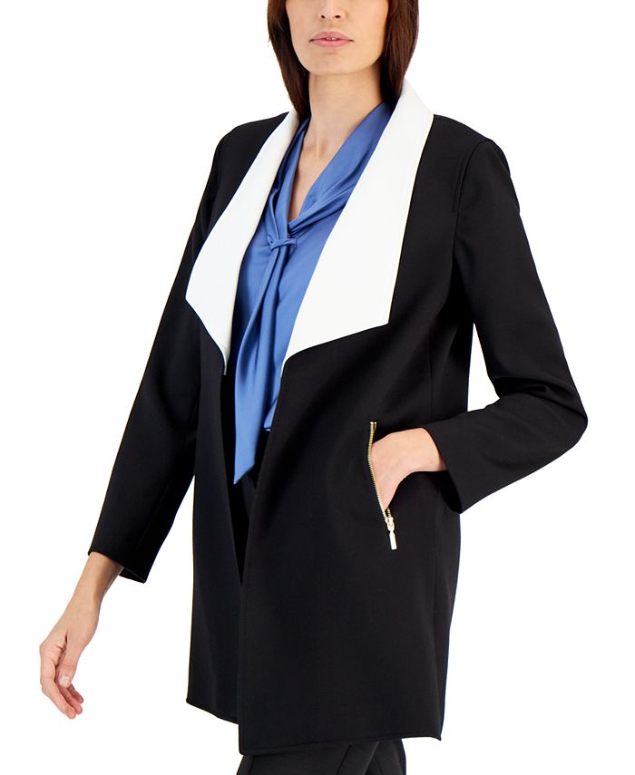 Tahari ASL Women's Colorblocked Topper Jacket - Macy's