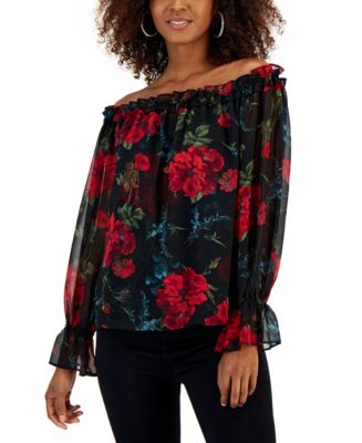 INC International Concepts Women's Printed Off-The-Shoulder Blouse ...