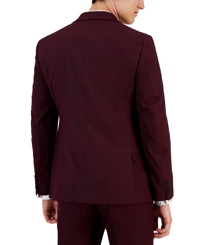 Bar III Men's Slim-Fit Burgundy Solid Suit Jacket, Created for Macy's ...
