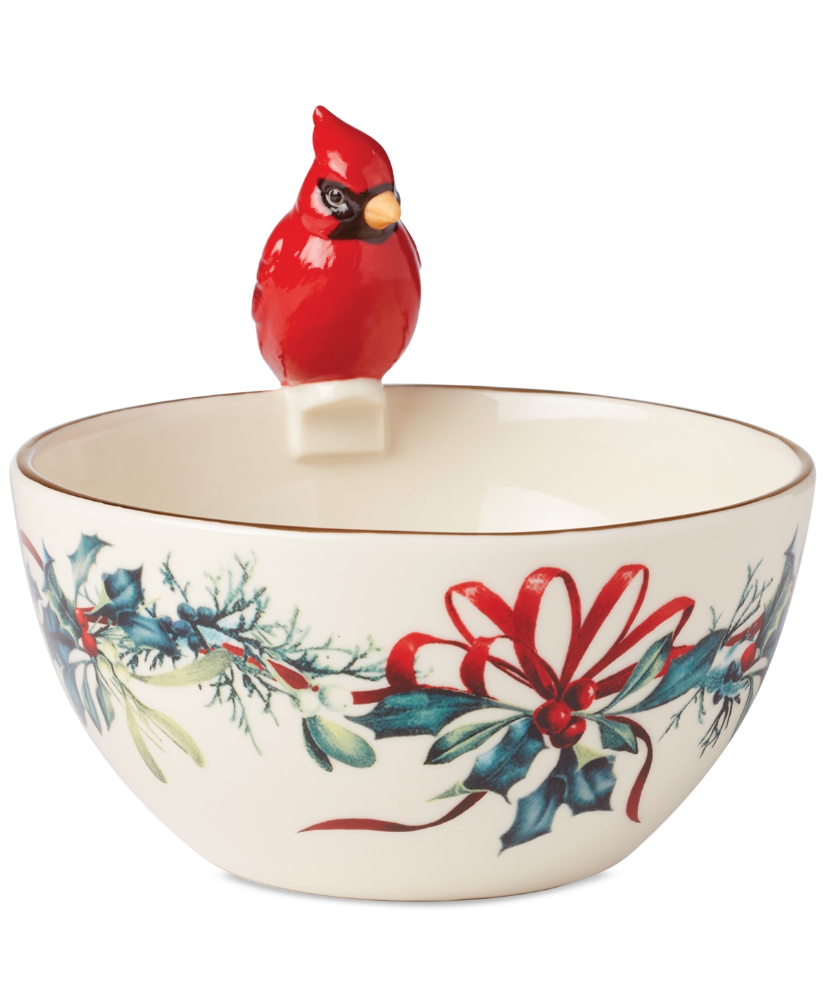 Click here for Lenox Winter Greetings Cardinal Bowl - Ivory prices