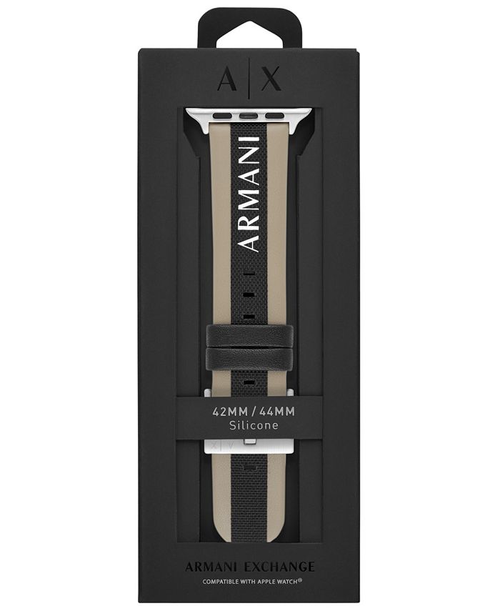 A|X Armani Exchange Brown Leather Band for Apple Watch, 42, 44, 45mm ...