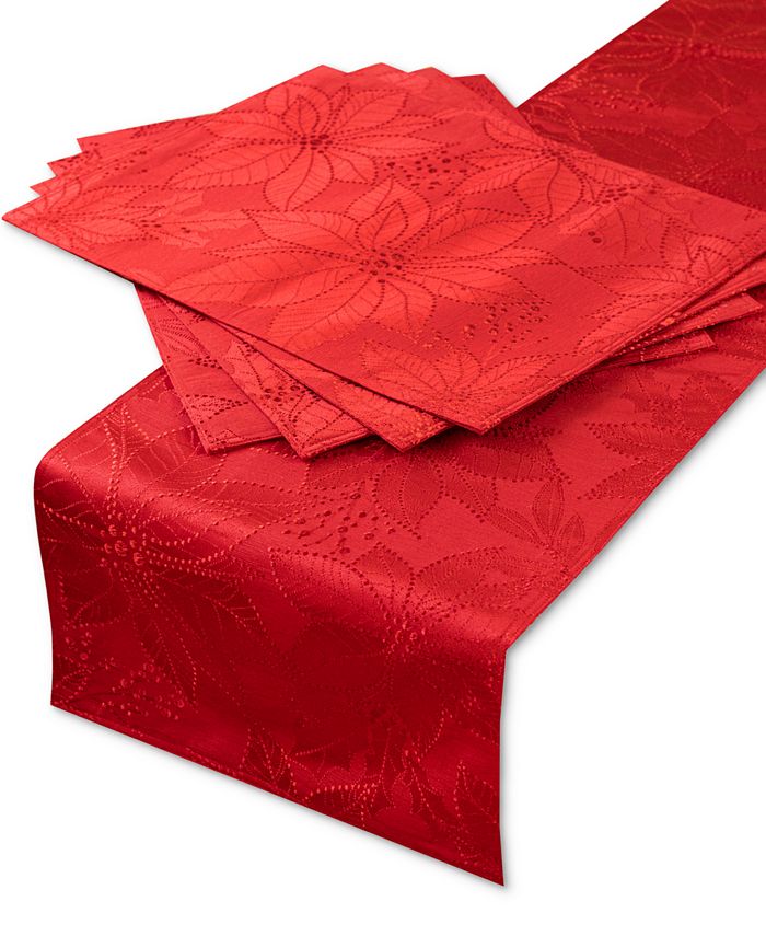 Benson Mills Poinsettia Palace Raised Jacquard Table Runner, 13" x 72 ...