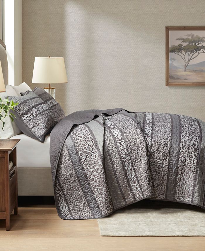 Madison Park Seri Reversible Jacquard 3-Pc. Quilt Set, King/California ...