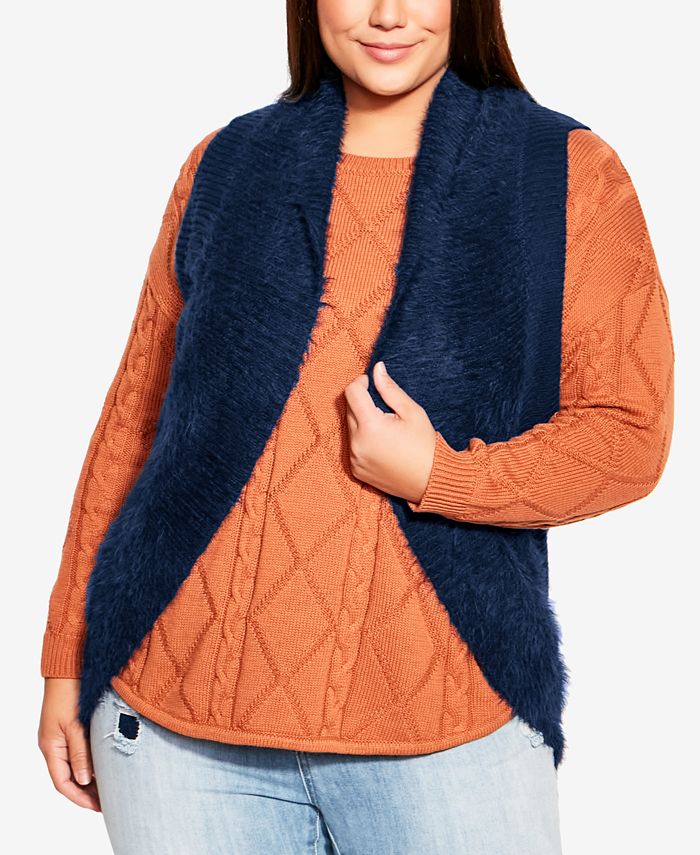Avenue Plus Size Vida Cosy Vest Sweater & Reviews - Sweaters - Plus ...