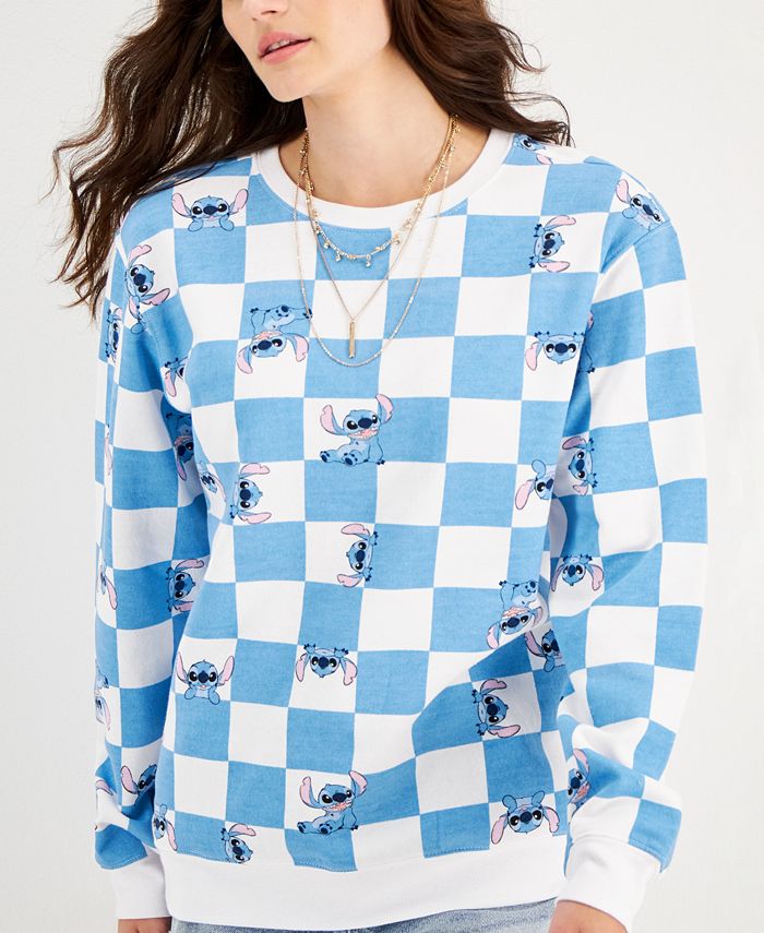 Disney Juniors' Stitch Checkered Sweatshirt - Macy's