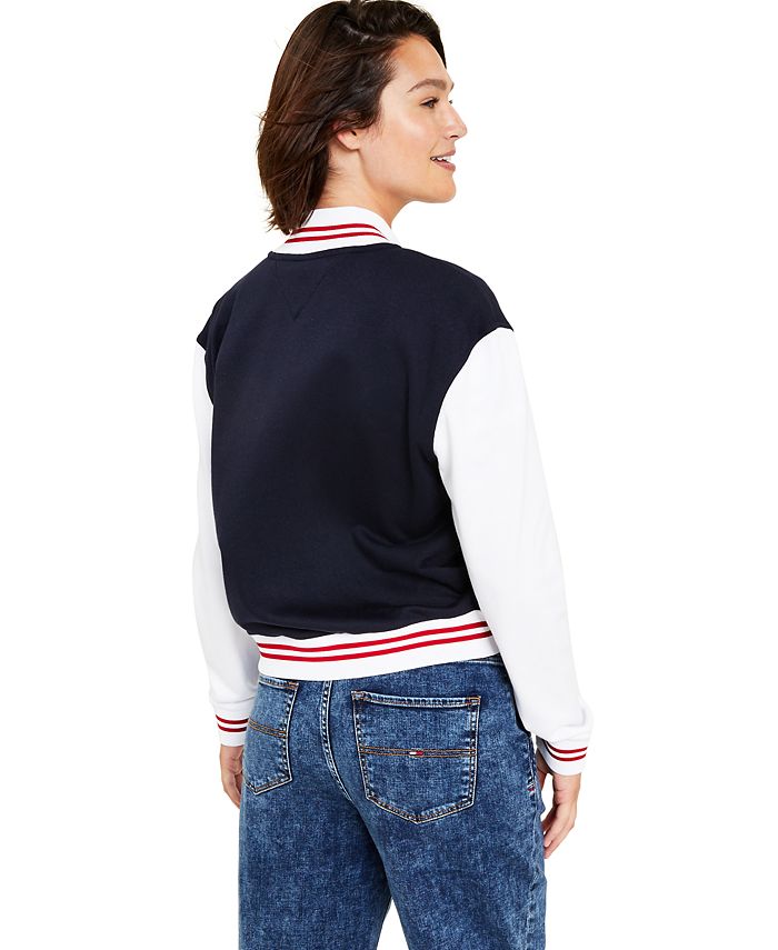 Tommy Jeans Tommy Hilfiger Women's French Terry Letterman Jacket - Macy's