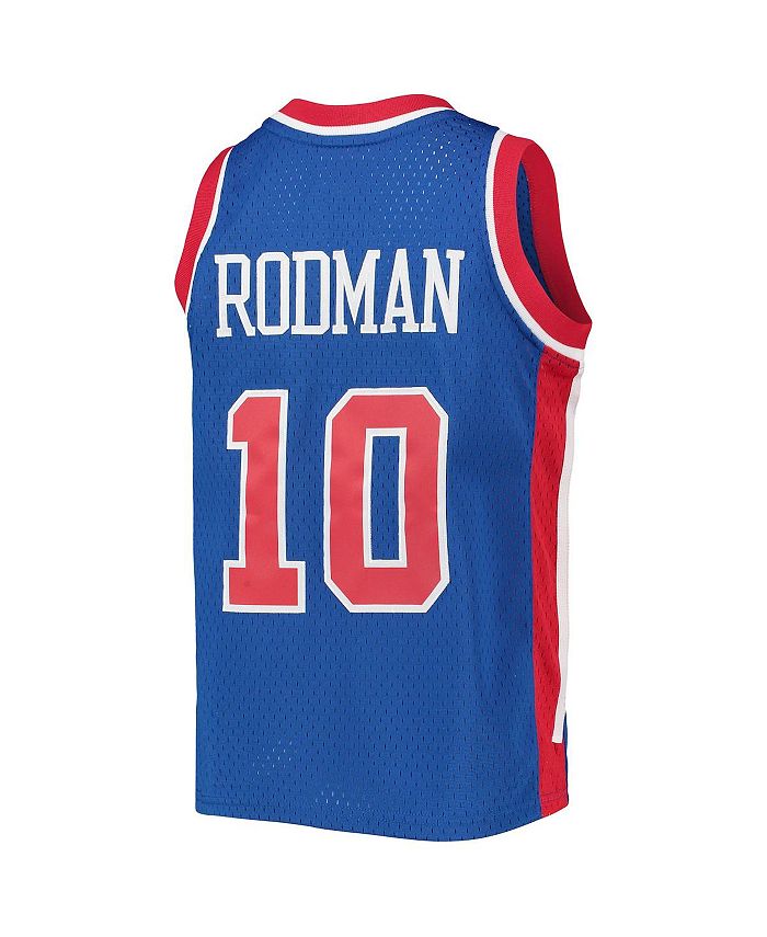 Mitchell & Ness Big Boys Dennis Rodman Blue Detroit Pistons 1988-89 ...