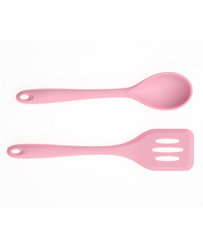 Art & Cook 2 Piece Silicone Slotted Turner and Solid Spoon Set - Macy's