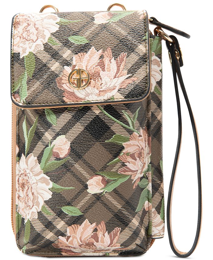 Giani Bernini Holiday Plaid Floral Tech Wallet On a String, Created for ...
