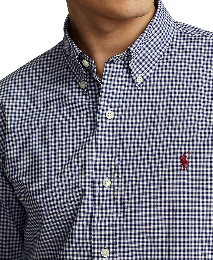 Polo Ralph Lauren Men's Classic-Fit Gingham Stretch Poplin Shirt & Reviews - Casual Button-Down ...