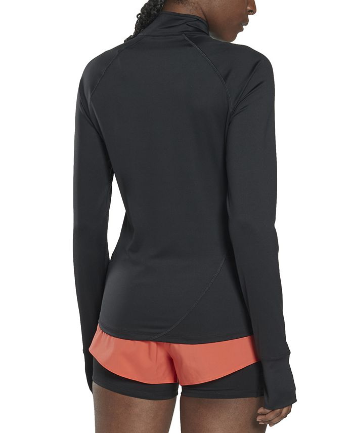 Reebok Women's Active Running Quarter-Zip Thumbhole Sweatshirt - Macy's