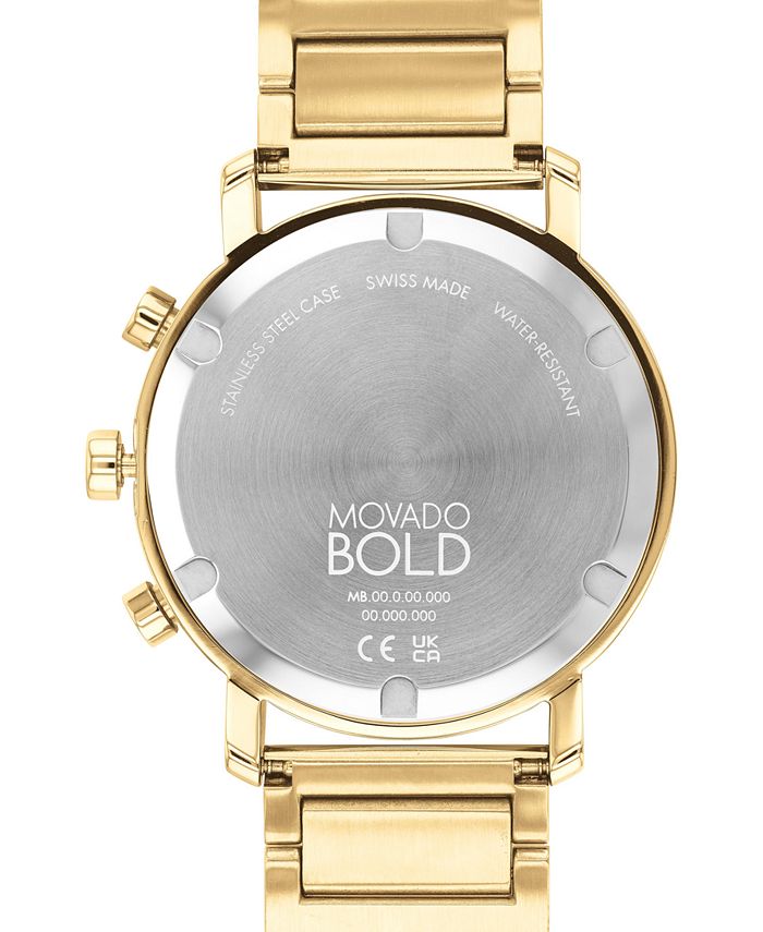 Movado Men's Swiss Chronograph Bold Evolution Gold Ion-Plated Steel ...