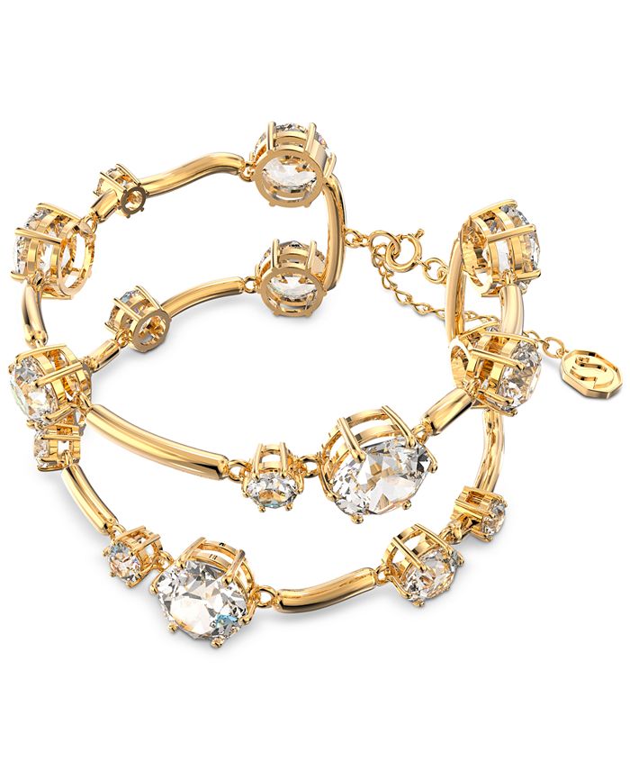 Swarovski Crystal Double-Row Bangle Bracelet - Macy's