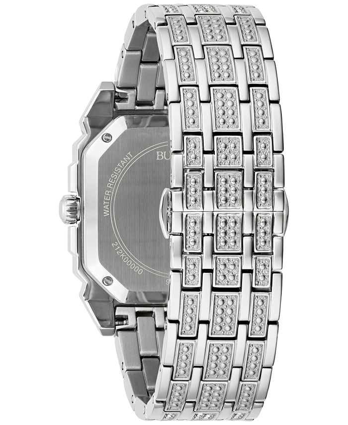 Bulova Men's Crystal Octava Stainless Steel Bracelet Watch 40mm - Macy's