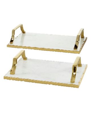 Ceramic Glam 2 Piece Tray Set - Macy's