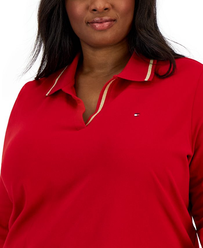 Tommy Hilfiger Plus Size Johnny-Collar Polo Shirt - Macy's