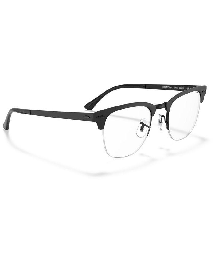 Ray-Ban RX3716VM Clubmaster Metal Optics Unisex Square Eyeglasses - Macy's