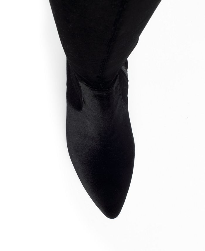 SMASH Shoes Women's Malia Extra Wide Calf Block Heels Thigh High Boots ...