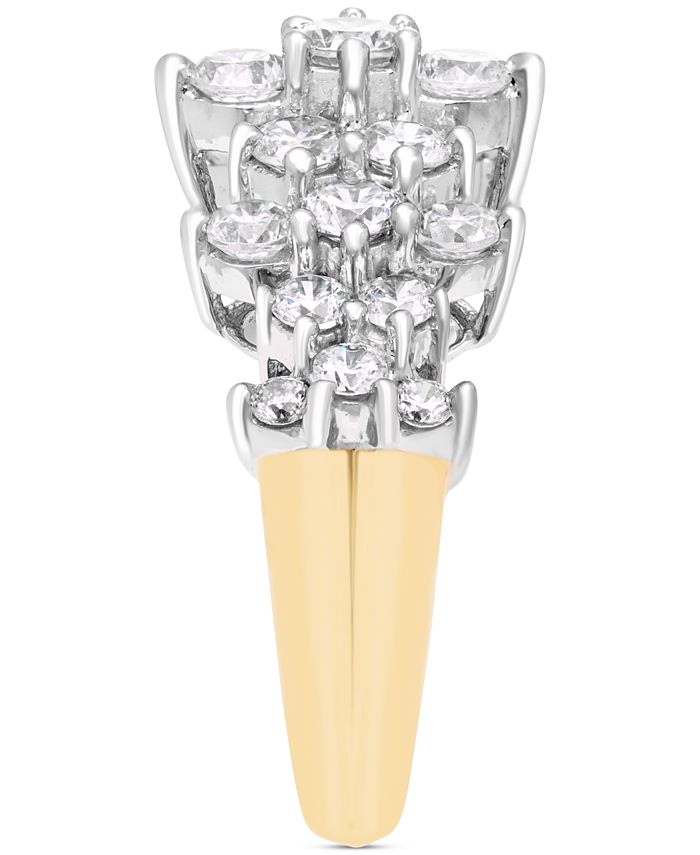 Macy's Diamond Horizontal Cluster Ring (2 ct. t.w.) in 14k Gold - Macy's