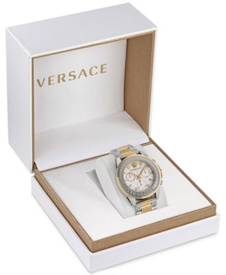 Versace Men's Swiss Chronograph Greca Action Two Tone Stainless Steel ...