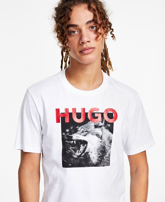 HUGO Men's Regular-Fit Dupus Logo Graphic T-Shirt - Macy's