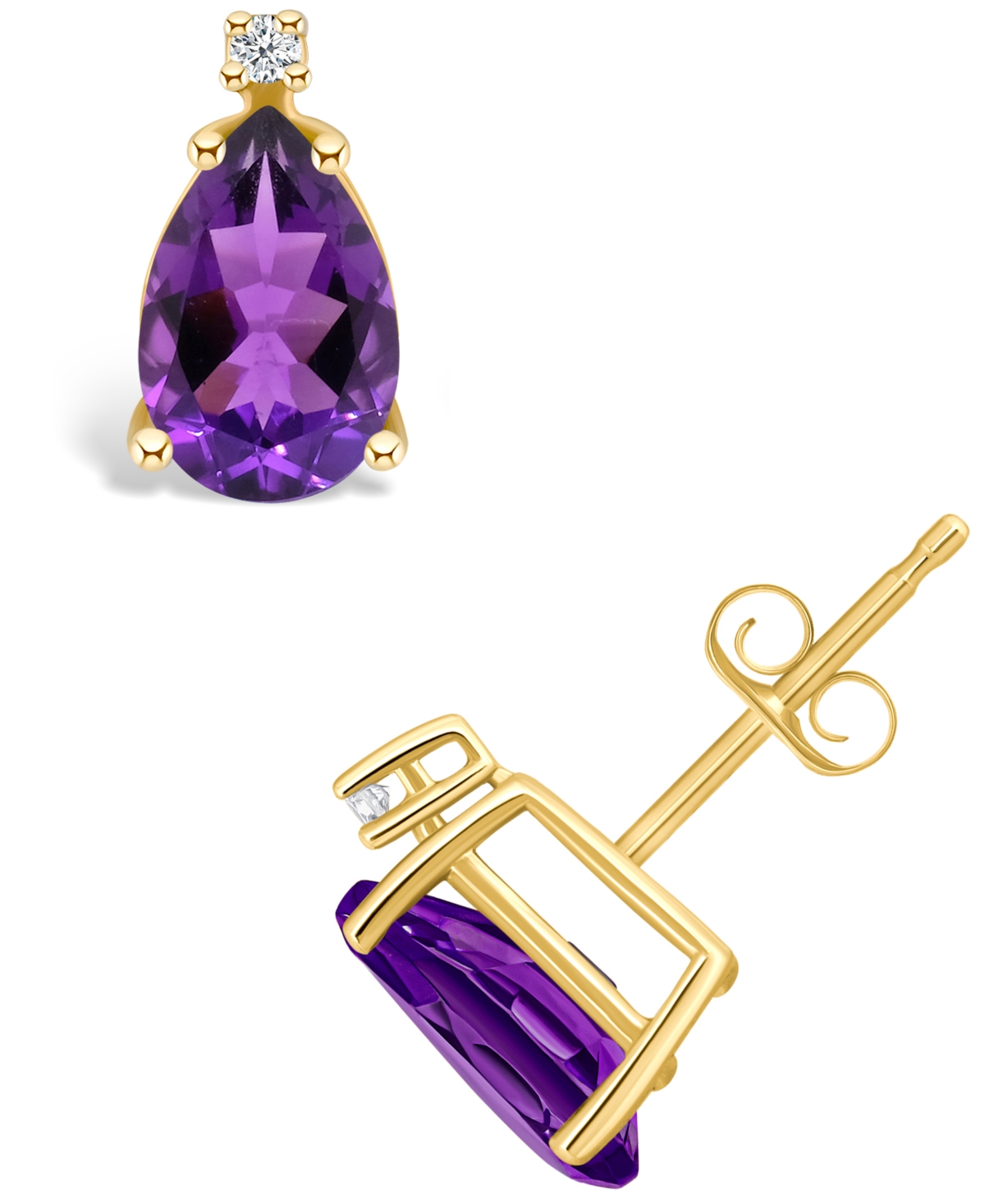 Click here for Amethyst (1-7/8 ct. t.w.) and Diamond Accent Stud... prices