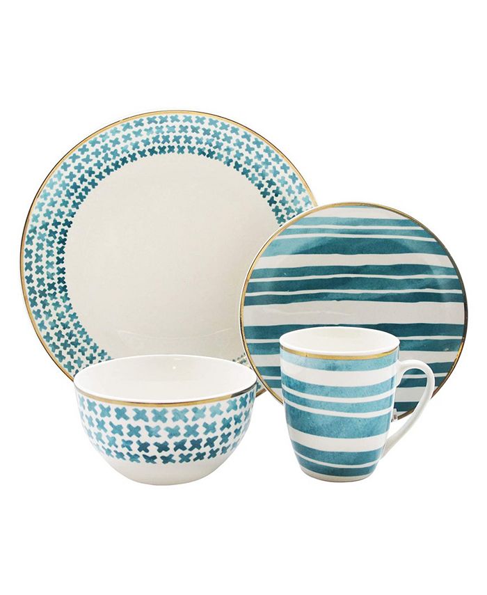 Elle Decor Cherie Dinnerware Set, 16 Piece - Macy's