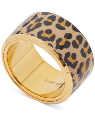 kate spade new york Gold-Tone Leopard Cigar Ring - Macy's