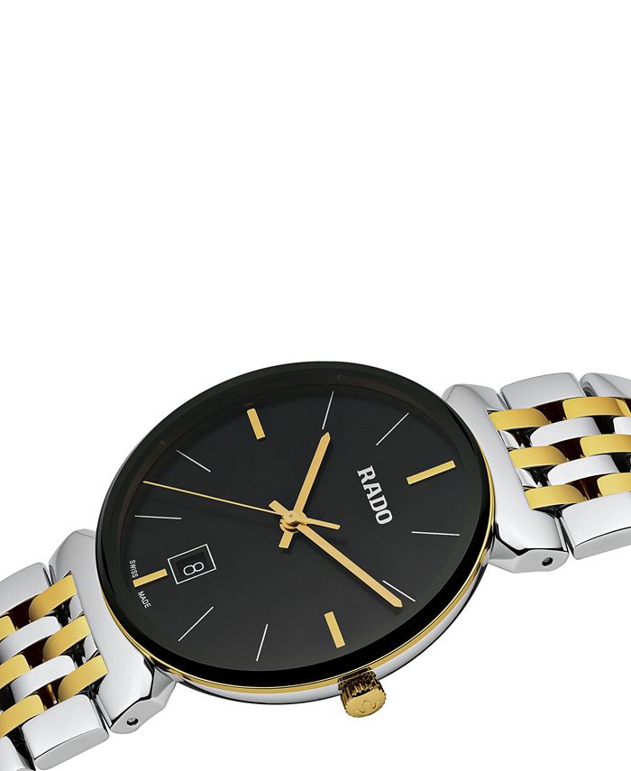 Rado Florence Men's Black Stainless Steel Bracelet Watch 38mm - Macy's
