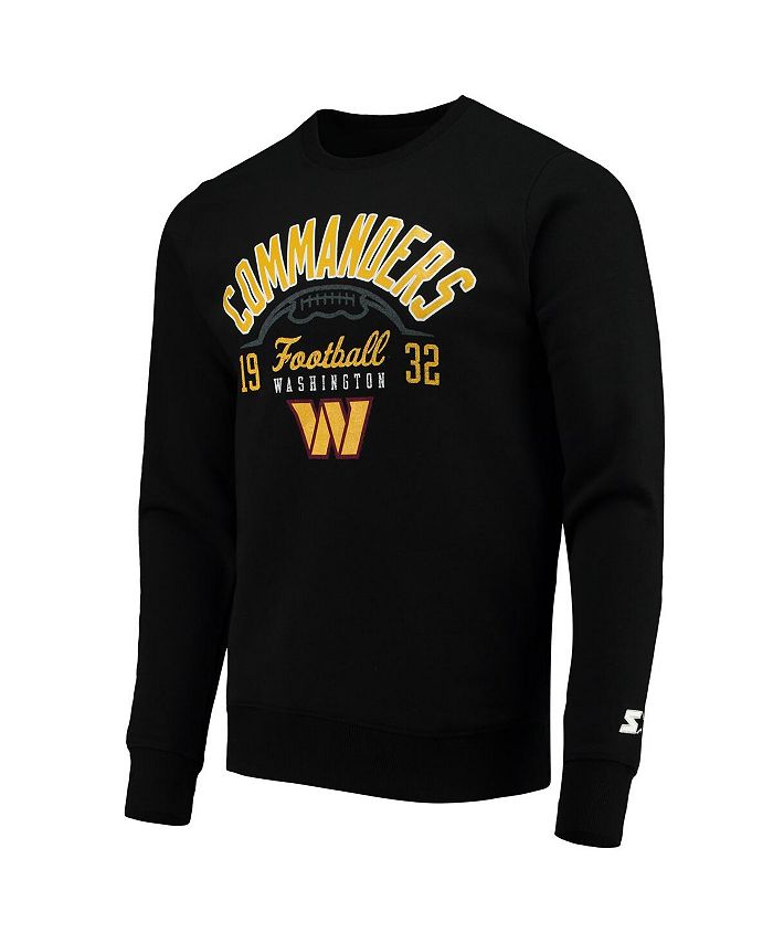 Starter Men's Black Washington Commanders Pullover Sweatshirt - Macy's