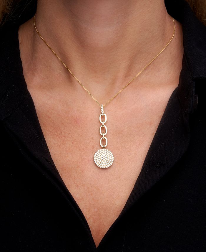 Wrapped in Love Diamond Circle Cluster Pendant Necklace (3/4 ct. t.w ...