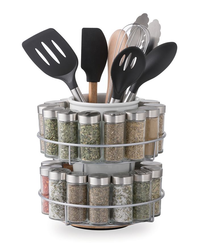 Everyday Solutions Revolving Filled Spice Rack and Tool Crock, 33 Piece ...