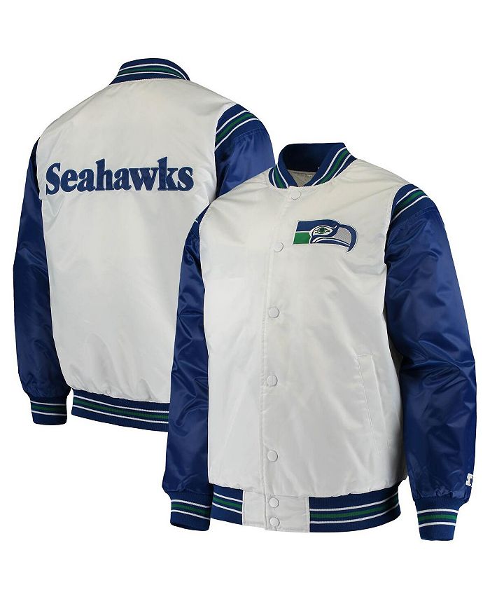 Starter Men's White and Royal Seattle Seahawks Historic Logo Renegade ...